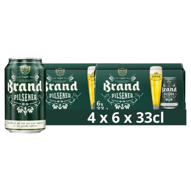 Brand Bier Blikjes 33cl Tray 24 Stuks 19,25 | goedkoopblikjes.nl